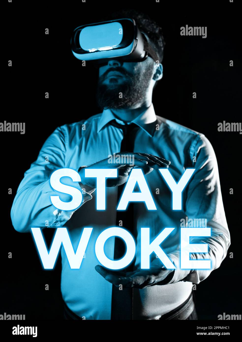 Text caption presenting Stay Woke. Business approach being aware of ...