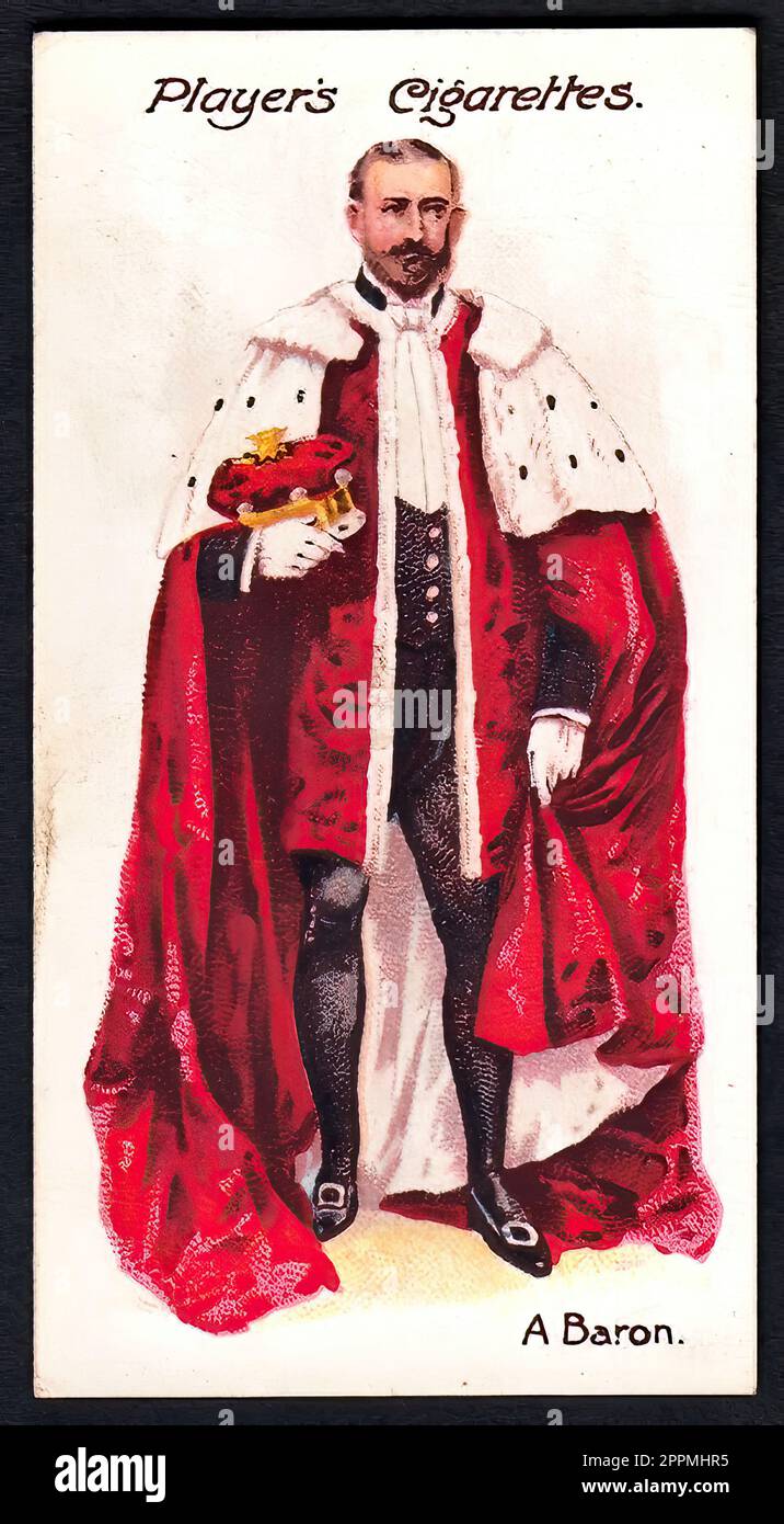 A Baron - Vintage British Cigarette Card - Victorian Era Stock Photo ...