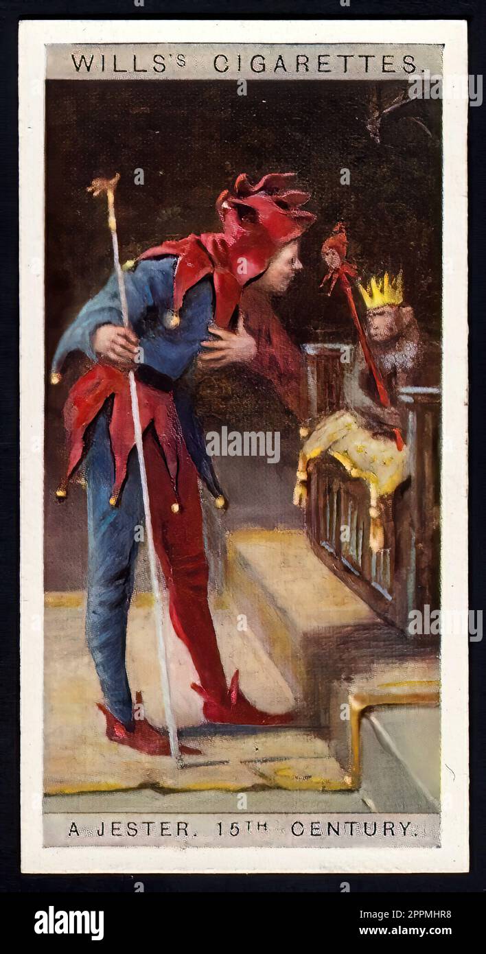 A Jester, 15th Century - Vintage British Cigarette Card - Victorian Era ...