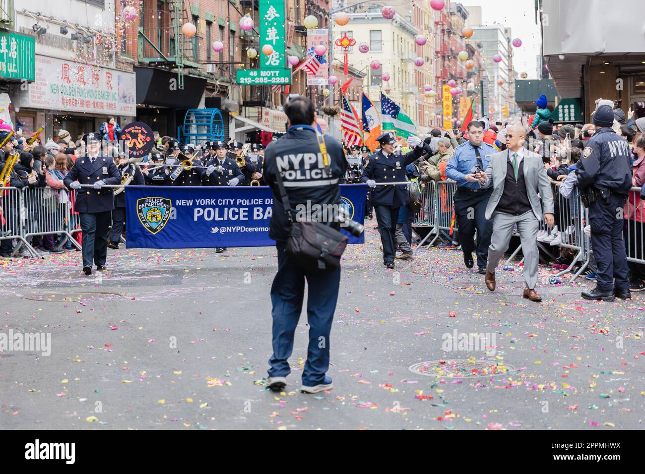New York City Police Department Police Band in Chinatown, New York, USA ...