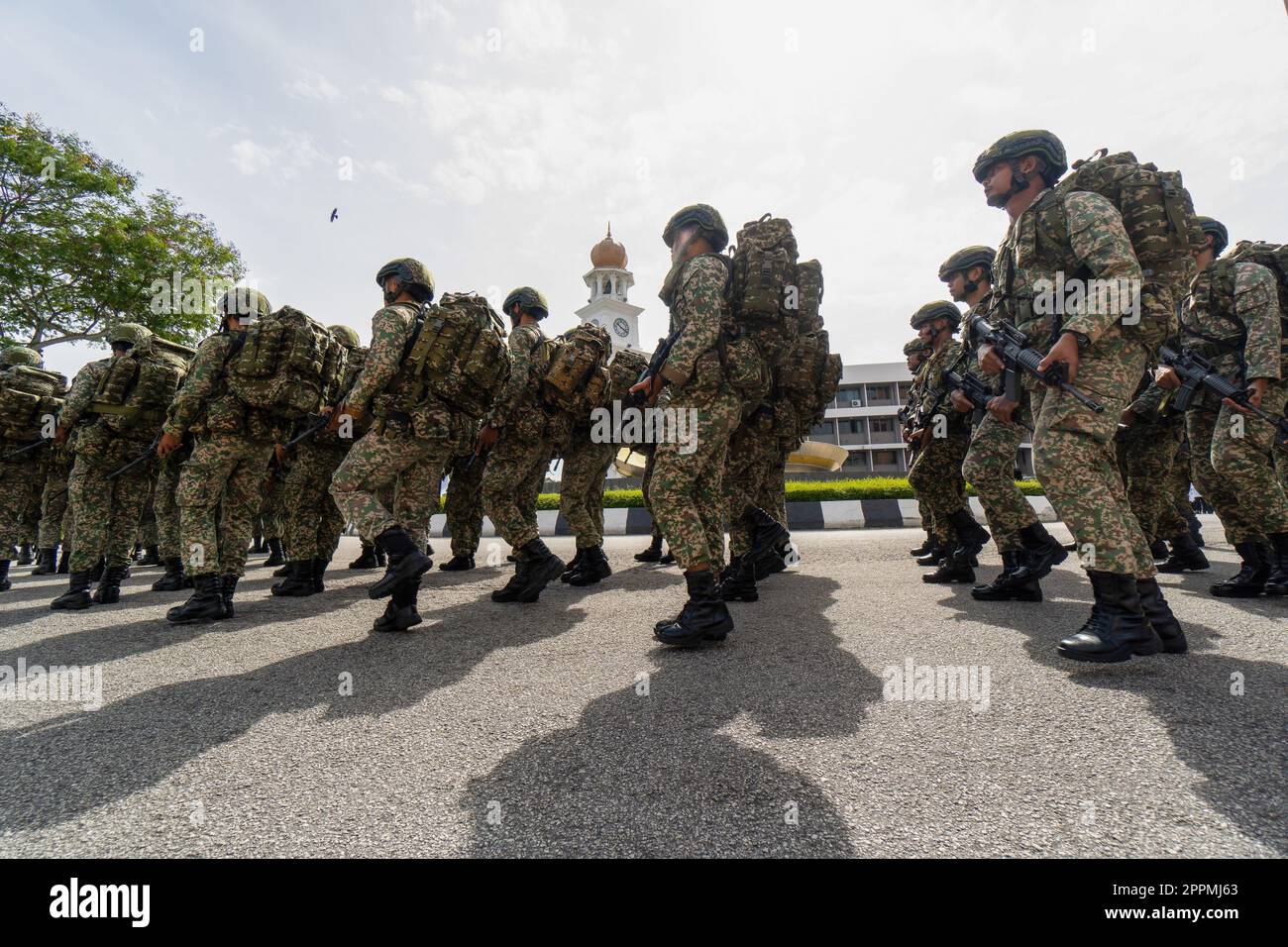 Shadow of soldier procession at street during Independence day Stock ...