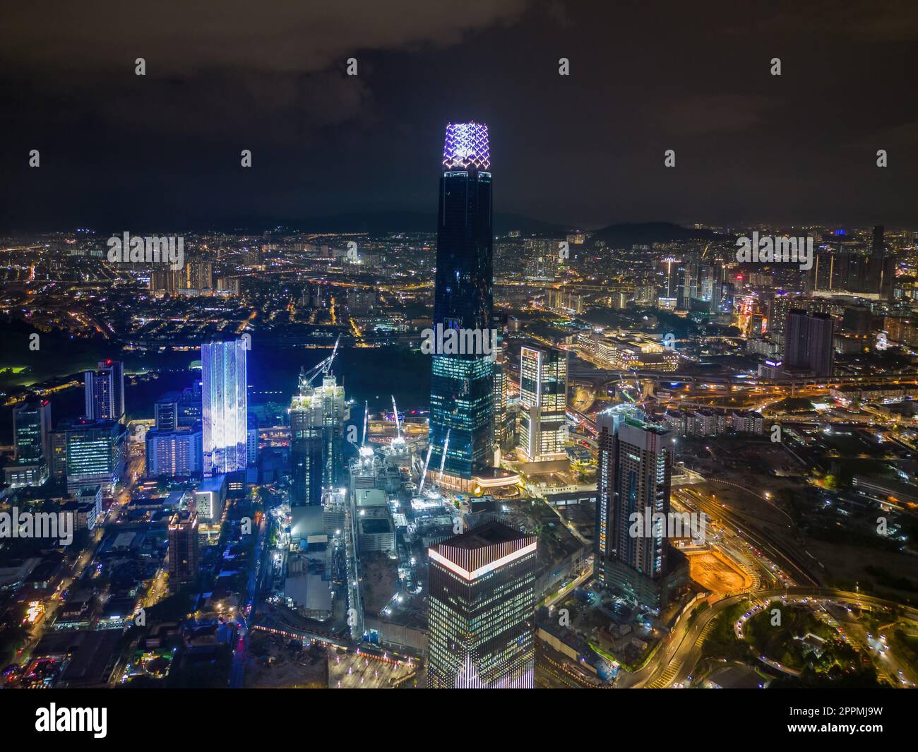Skyscrapers TRX Exchange 106 light up the night sky Stock Photo - Alamy