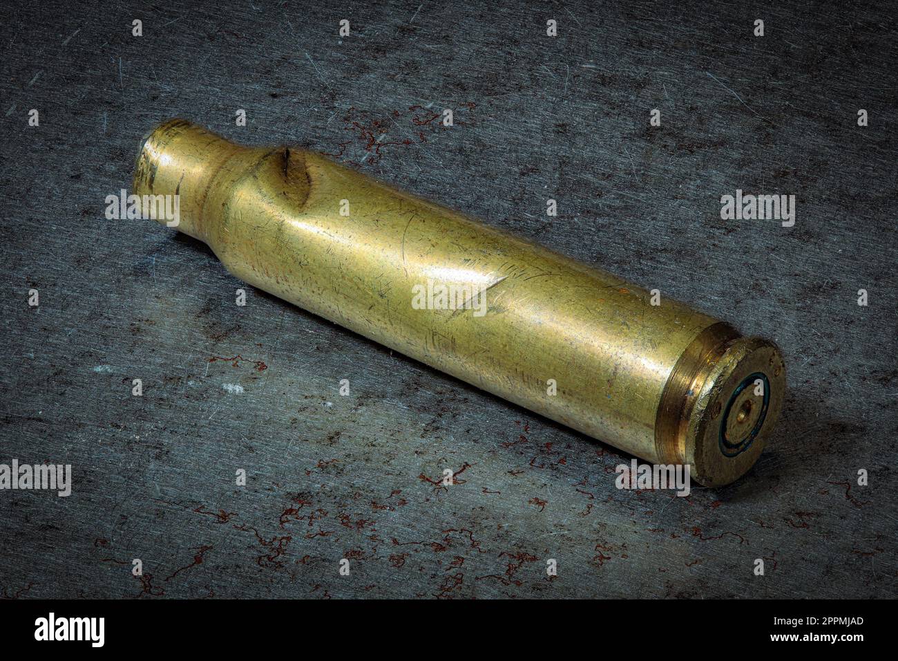 closeup of a brass assault rifle casing Stock Photo - Alamy