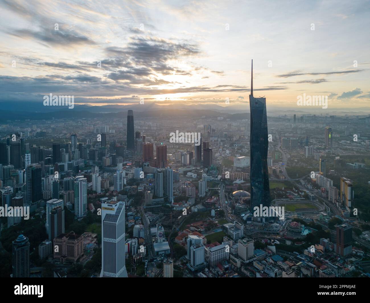 A bird's eye view of KL city Merdeka 118 tower Stock Photo - Alamy