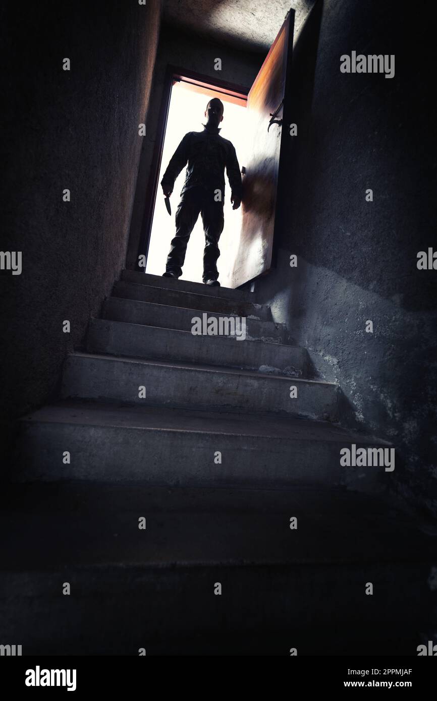 killer and stair Stock Photo - Alamy