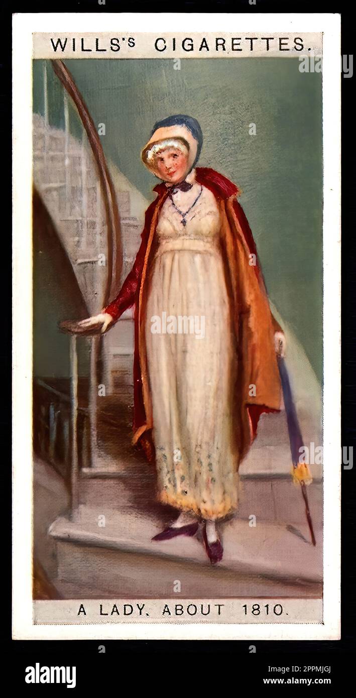 A Lady, About 1810 - Vintage British Cigarette Card - Victorian Era ...