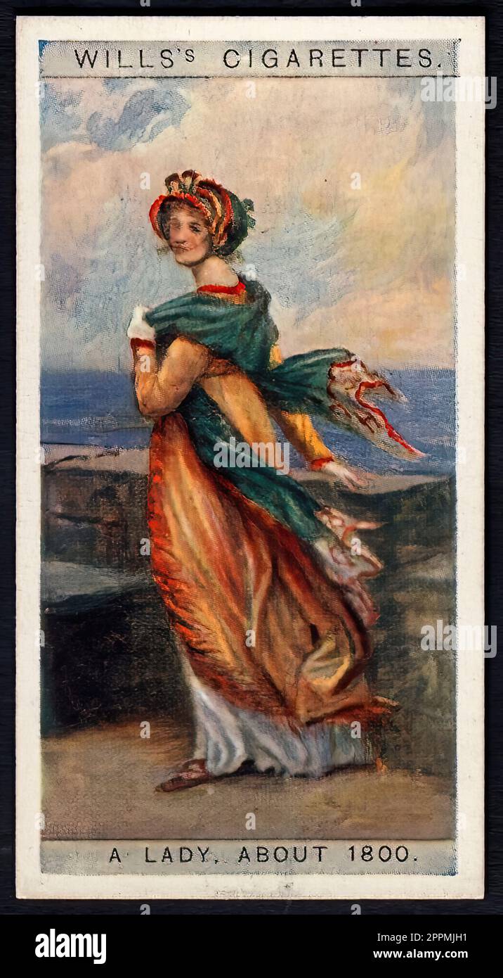 A Lady, About 1800 - Vintage British Cigarette Card - Victorian Era ...
