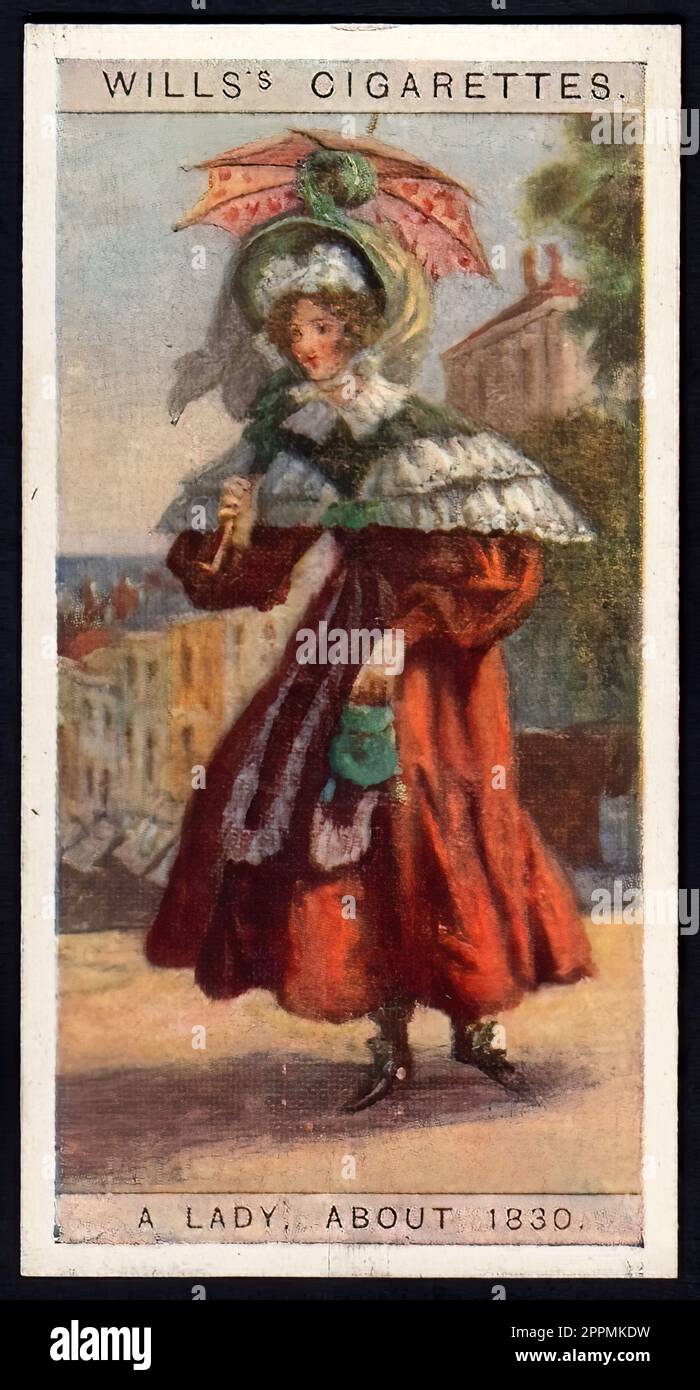 A Lady, About 1830 - Vintage British Cigarette Card - Victorian Era ...