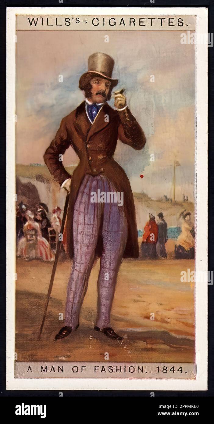 A Man of Fashion, 1844 - Vintage British Cigarette Card - Victorian Era ...