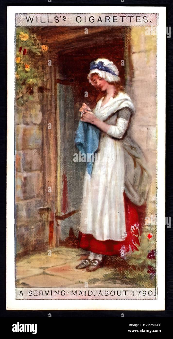 A Serving Maid, About 1790 - Vintage British Cigarette Card - Victorian ...