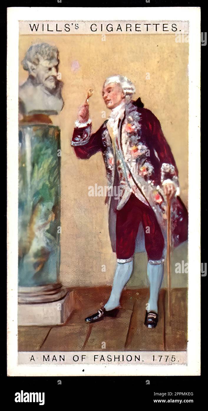 A Man of Fashion, 1775 - Vintage British Cigarette Card - Victorian Era ...
