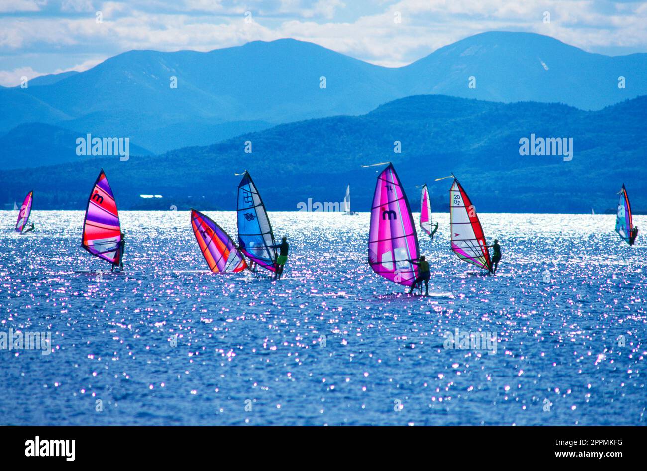 Surfboarding on Lake Champlain Stock Photo - Alamy