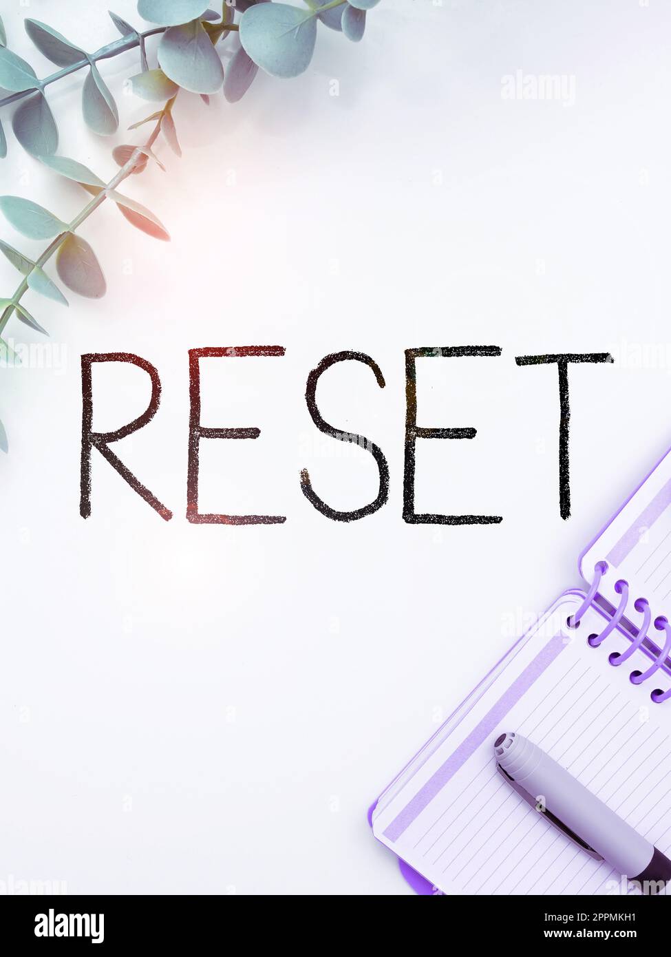 Hand writing sign Reset. Business concept cause device return to its ...