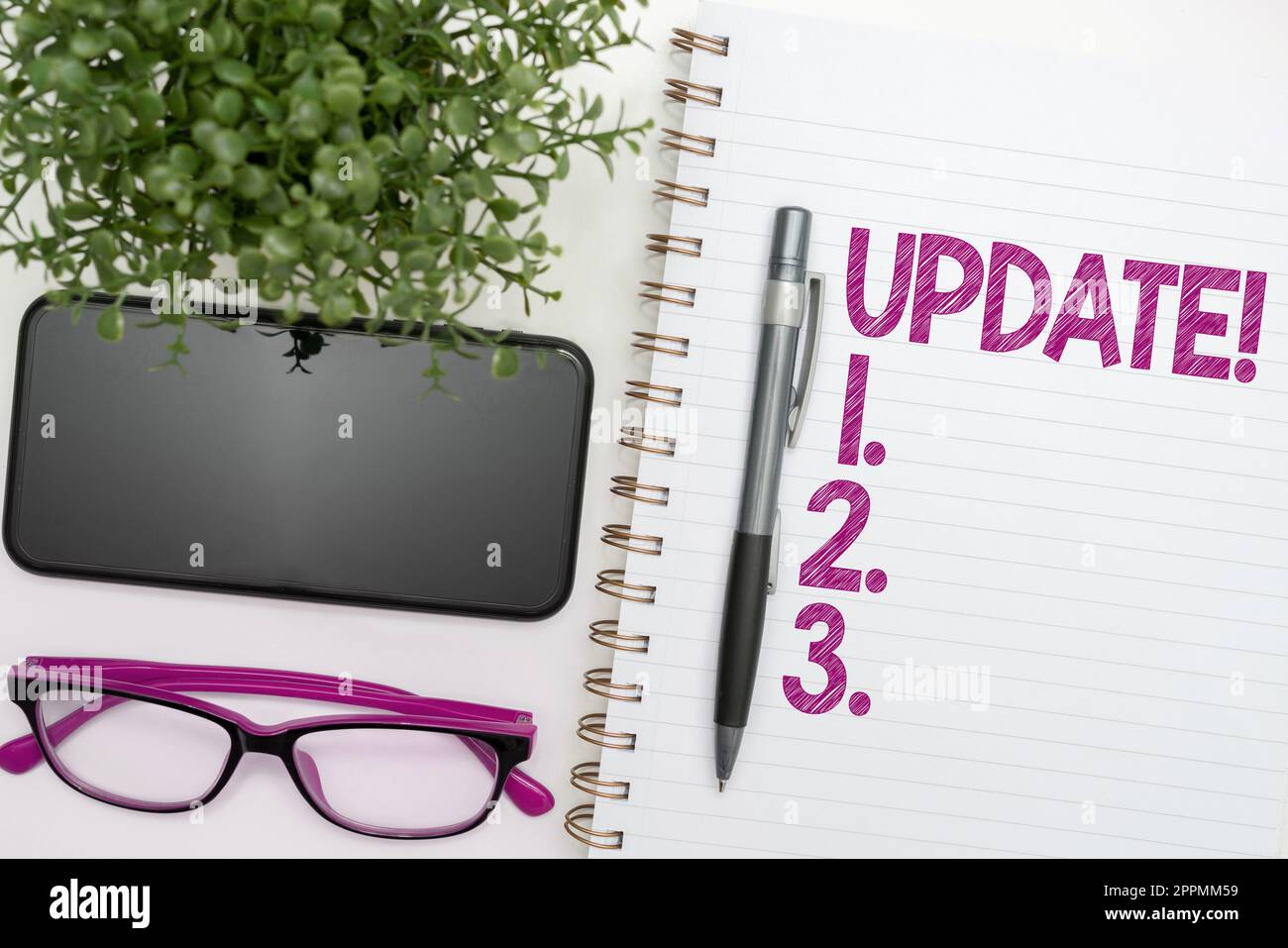 Hand writing sign Update. Conceptual photo Make something more modern ...