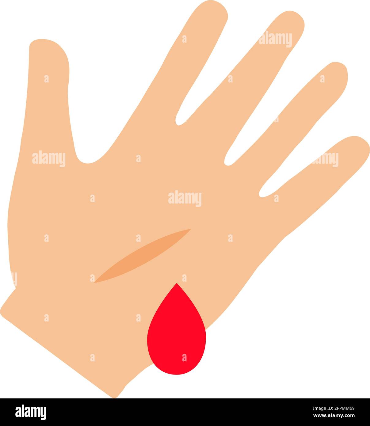 Wounded palm icon on white background. Wound on palm sign. Bleeding ...