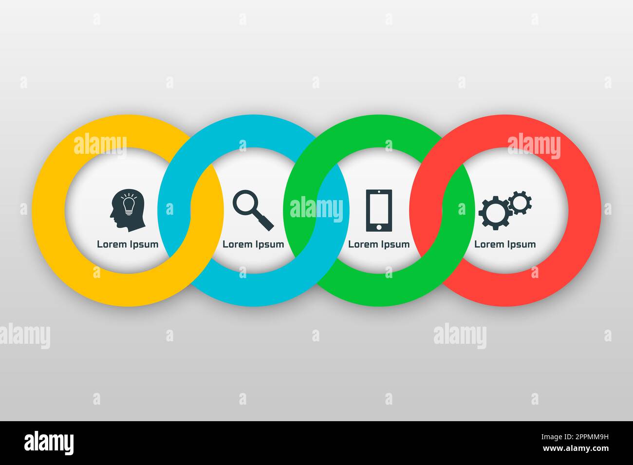 Vector infographics template with four options in material design style ...