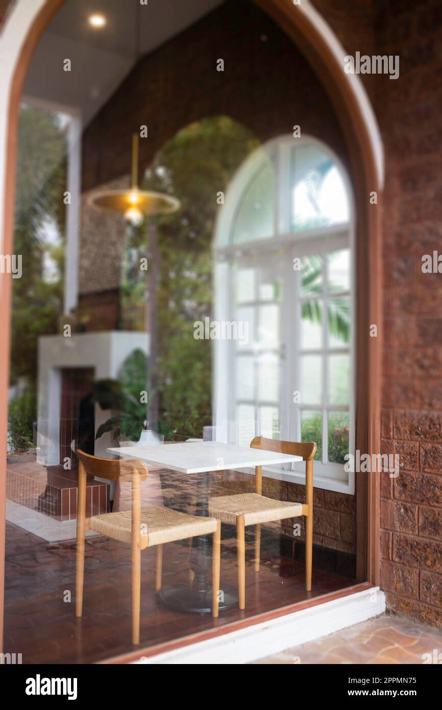 Room interior coffee shop with comfortable furniture Stock Photo - Alamy