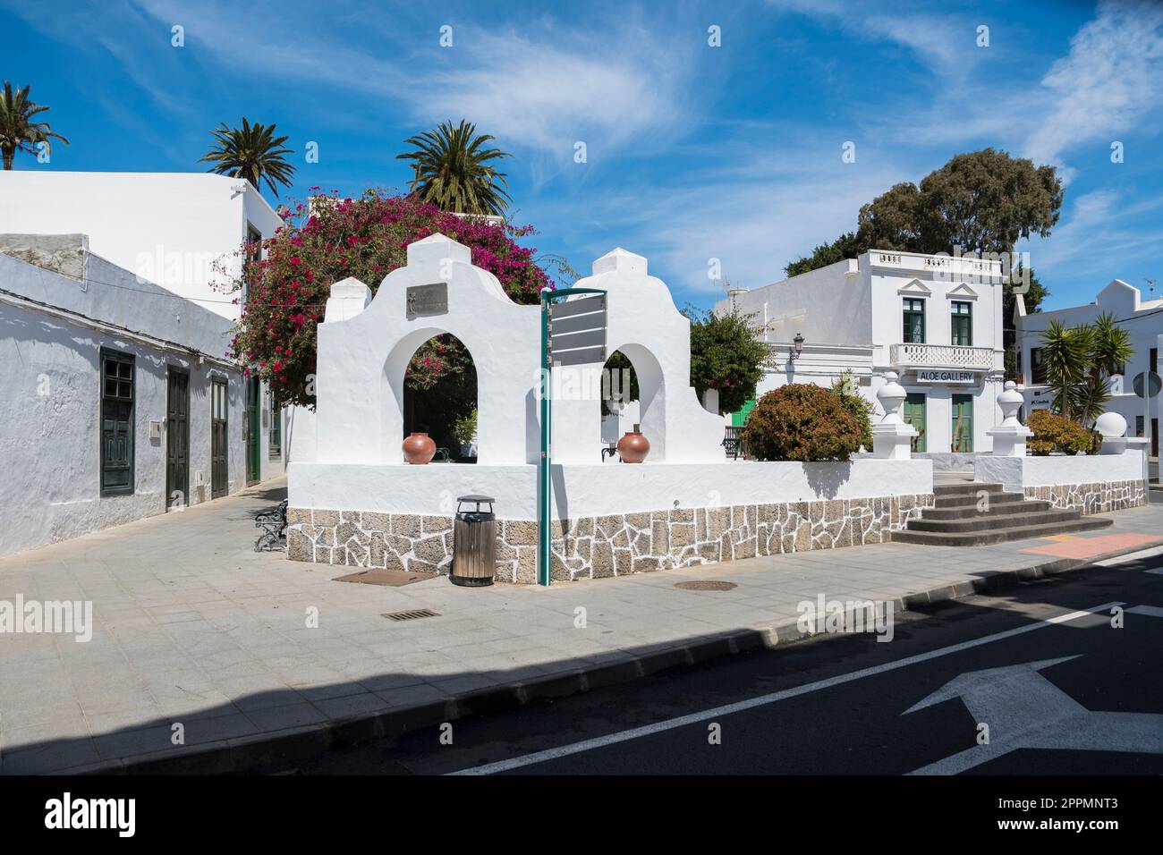 View on the Plaza de la Constitucion in Haria, Lanzarote Stock Photo ...