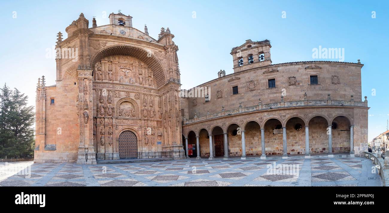 Exterior views facade of San Esteban Convent in Salamanca (Spain Stock ...