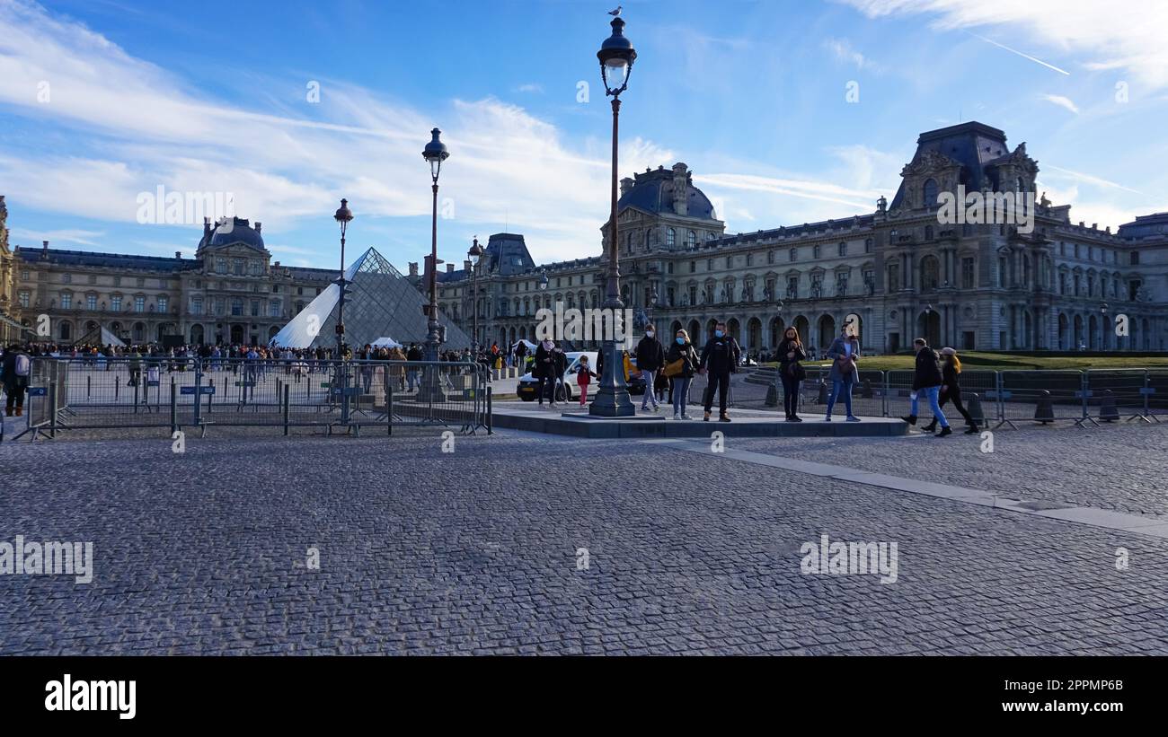 The Louvre Museum in Paris, France. This central landmark of Paris is ...