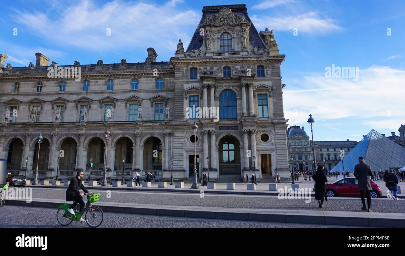 The Louvre Museum in Paris, France. This central landmark of Paris is ...
