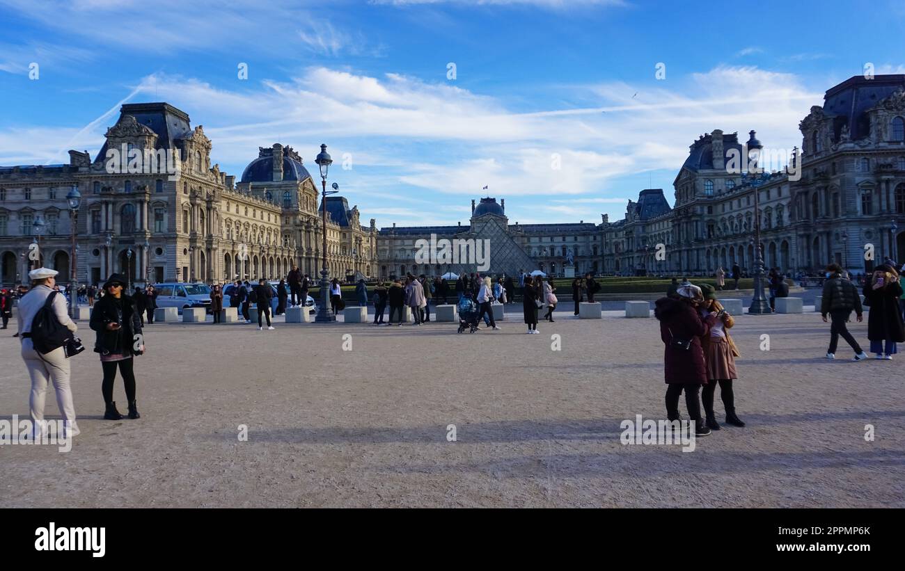 The Louvre Museum in Paris, France. This central landmark of Paris is ...