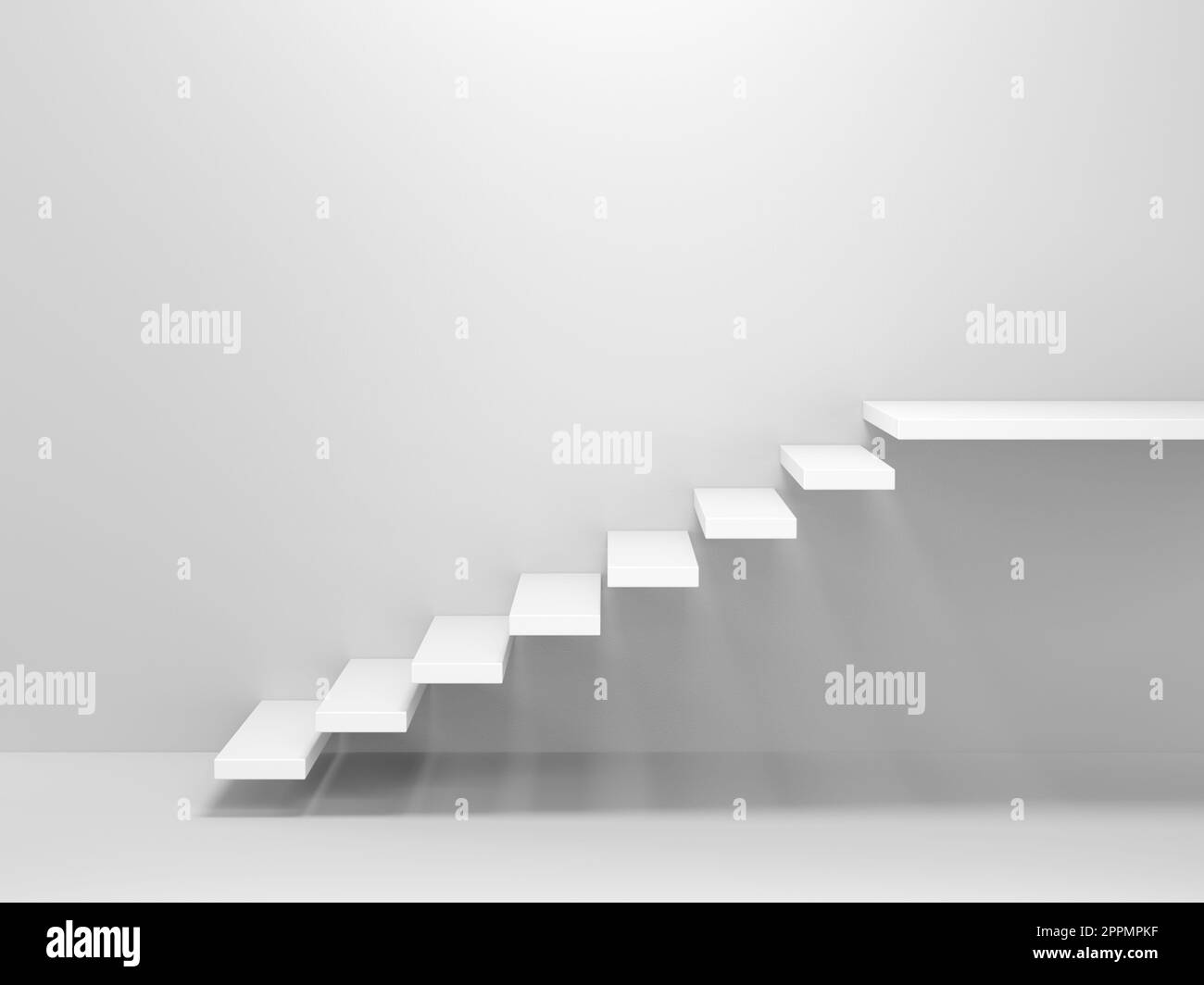 White stairs. White wall. Isolated. Empty room. 3d illustration Stock ...