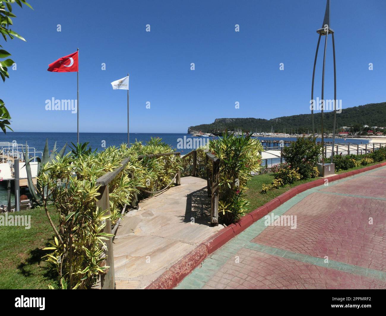 Panorama of beach at Kemer, Antalya, Turkey Stock Photo - Alamy