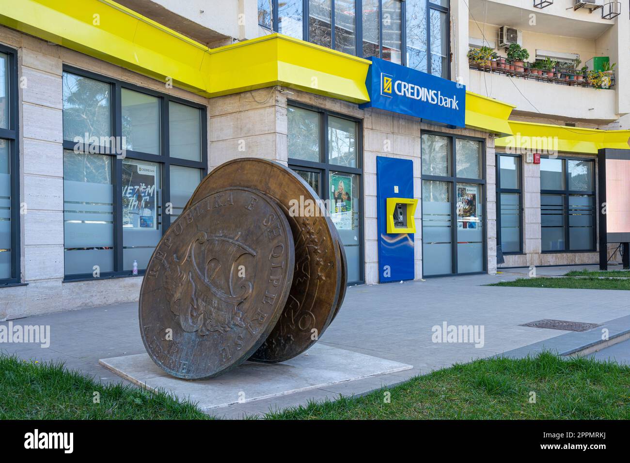 Credins bank branch in Tirana, Albania Stock Photo - Alamy