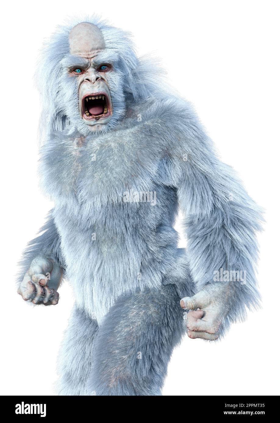 3D rendering of a fantasy creature yeti isolated on white background ...