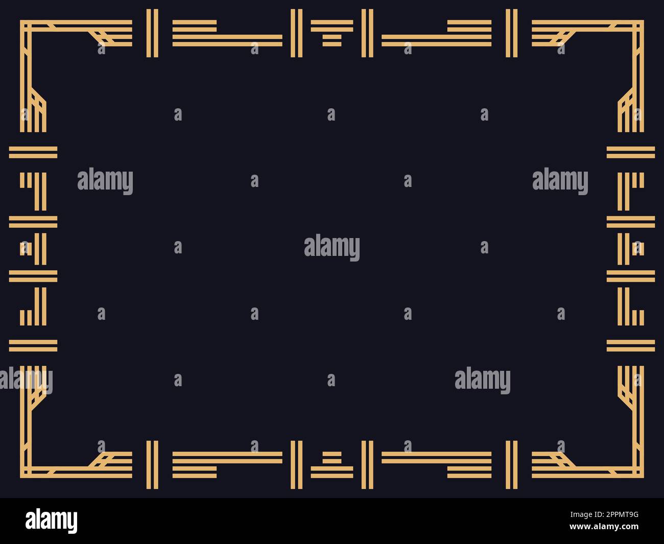 Art deco frame. Vintage linear border. Design a template for ...