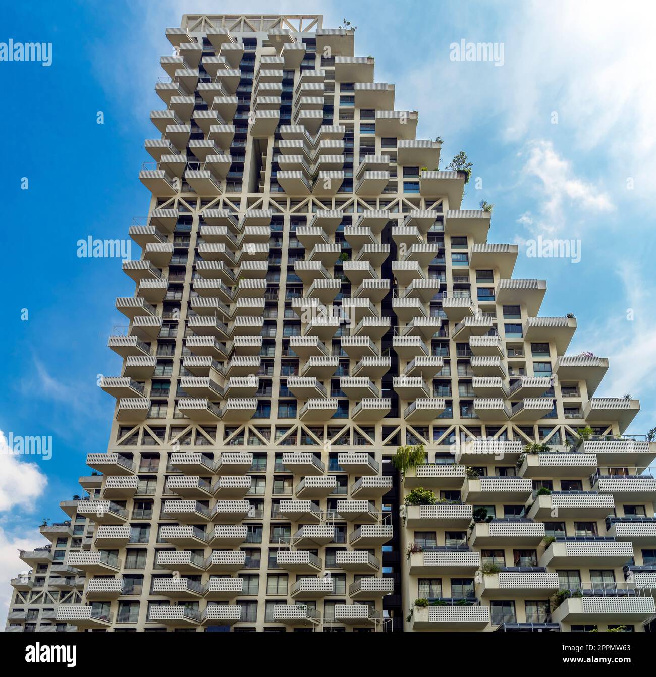 Sky Habitat residential complex, located in Bishan, Singapore. These ...