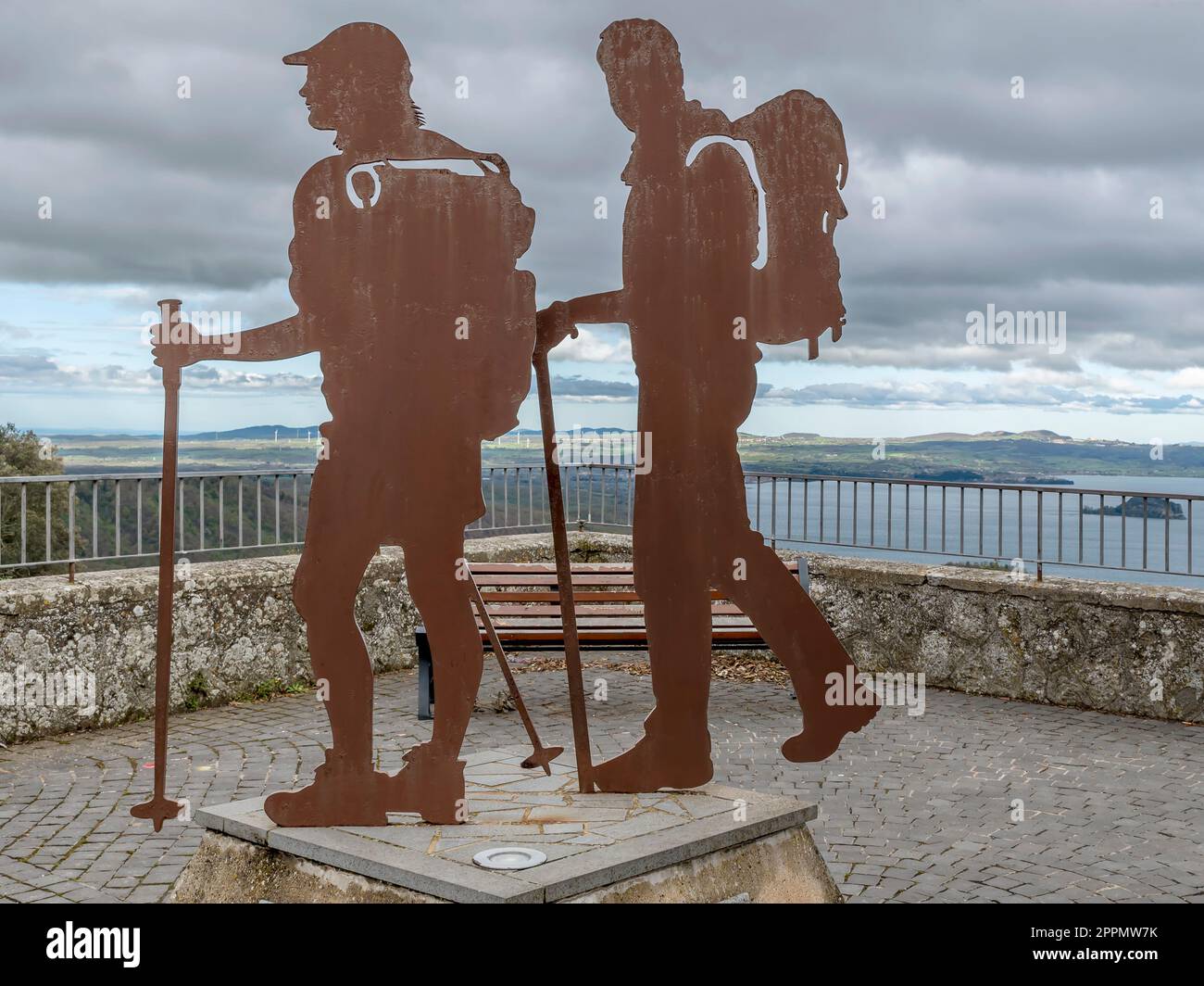 Pilgrim monument in the historic center of Montefiascone, Italy, with ...