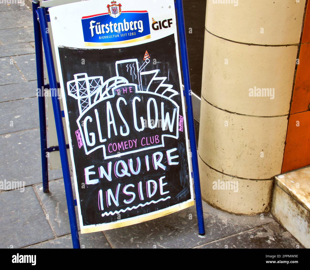 Glasgow comedy club pub advert poster Stock Photo - Alamy
