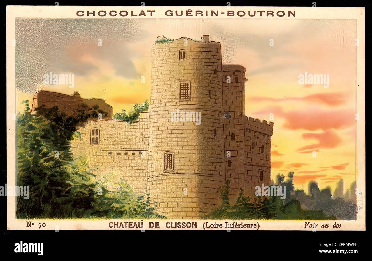 Chateau de Clisson - Vintage French Tradecard - Belle Epoque Era Stock ...