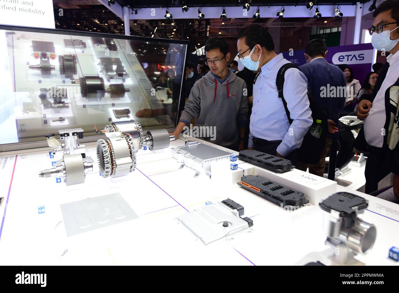 SHANGHAI, CHINA - APRIL 21, 2023 - Visitors visit the booth of Bosch ...