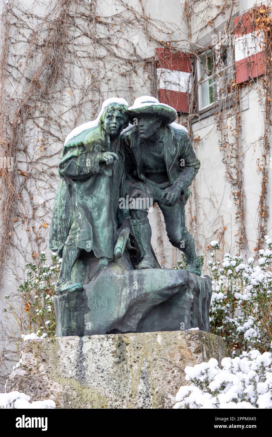 Father and Son or Anno Nine, War Memorial on the Inn Bridge, Innsbruck ...