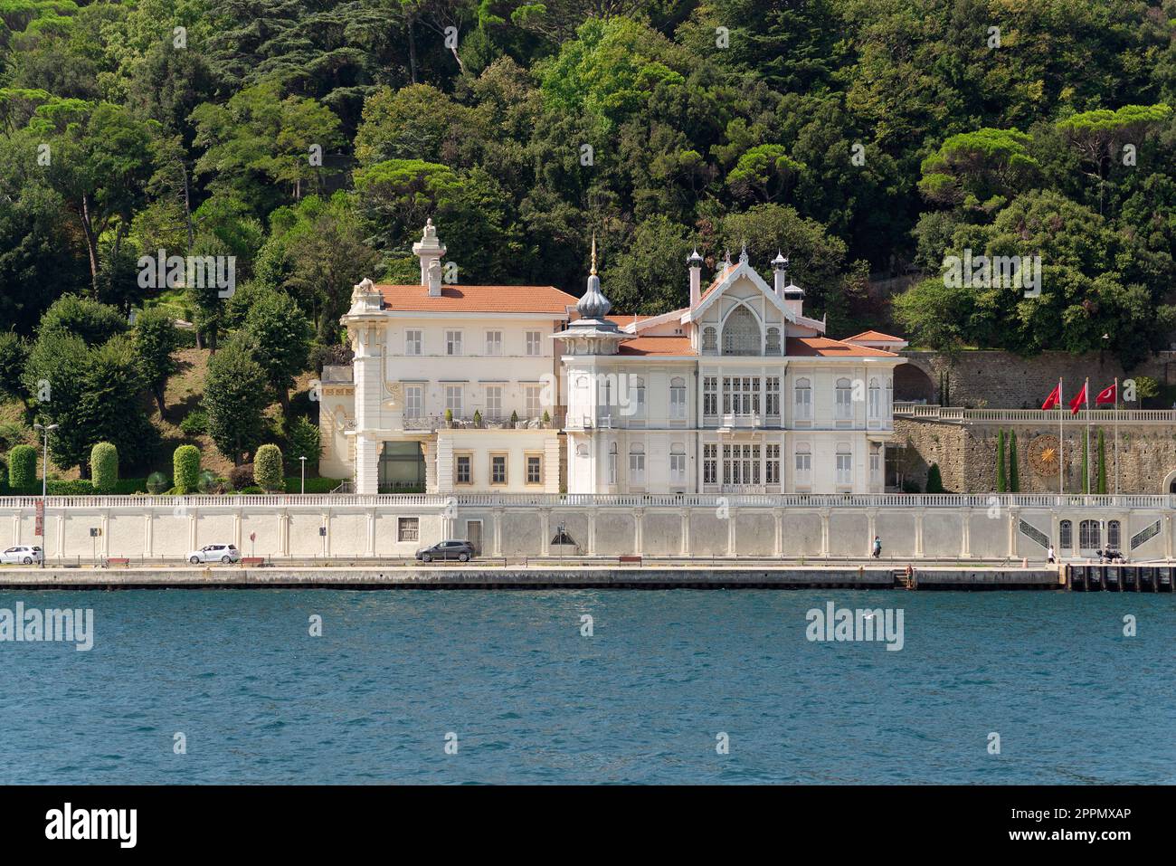 View from Bosphorus of the official residence of the president of ...