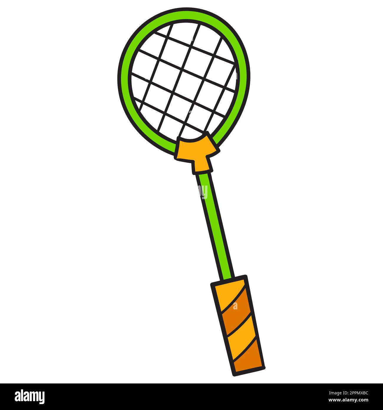 badminton sports equipment racket doodle kawaii. doodle icon image ...
