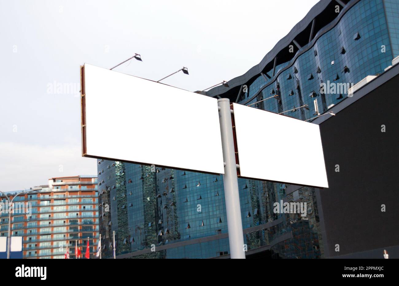 Billboard closeup in the building site Stock Photo - Alamy