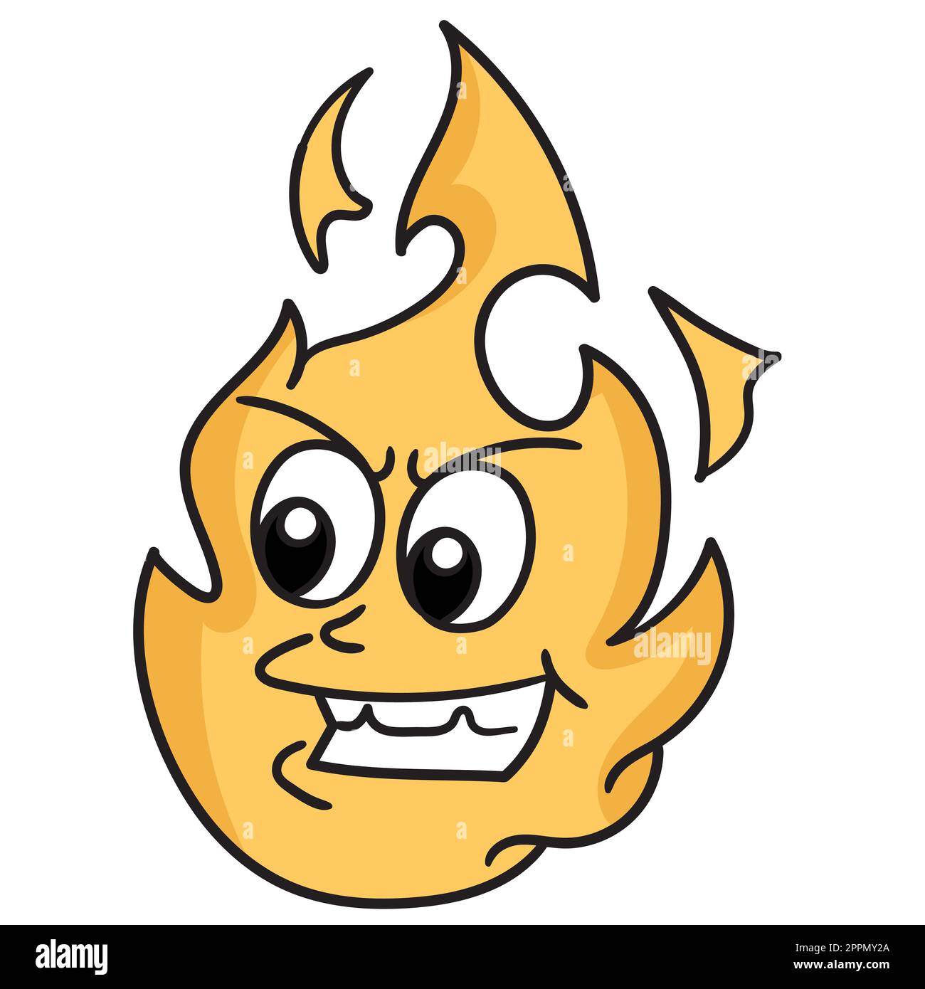 angry fire emoticon doodle kawaii. doodle icon image Stock Vector Image ...