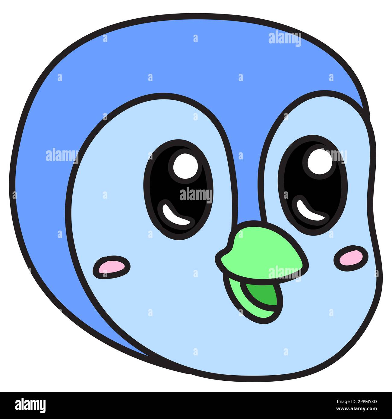 smiling penguin head emoji, doodle kawaii. doodle icon image Stock ...