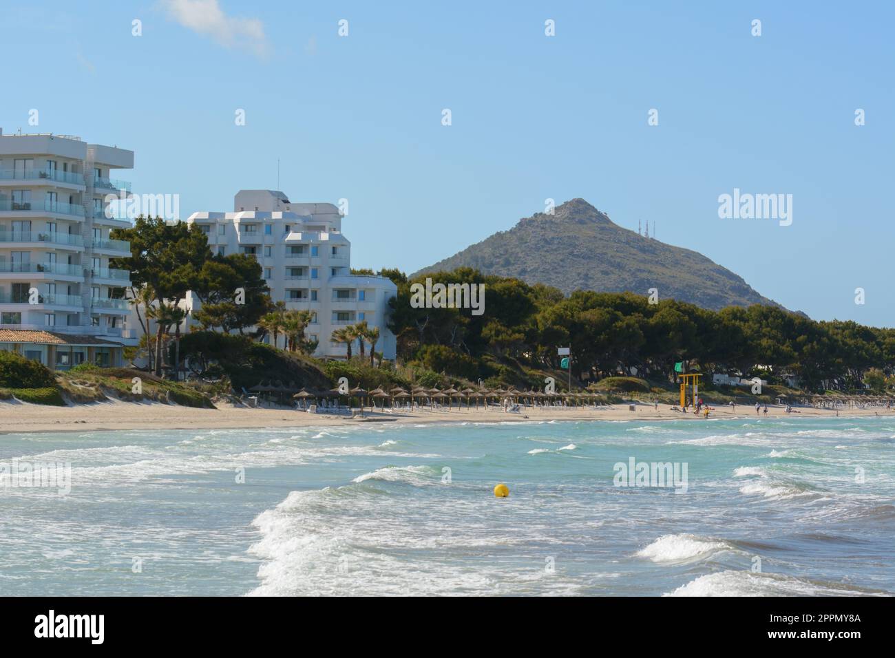The bay of Alcudia in north part of Mallorca. Spain Stock Photo - Alamy