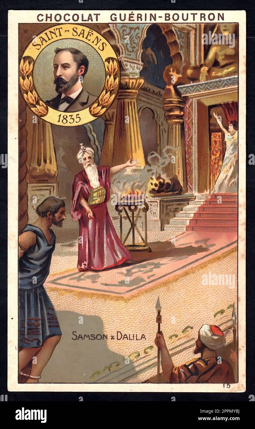 Saint-Saens' Samson & Delilah - Vintage French Tradecard - Belle Epoque ...