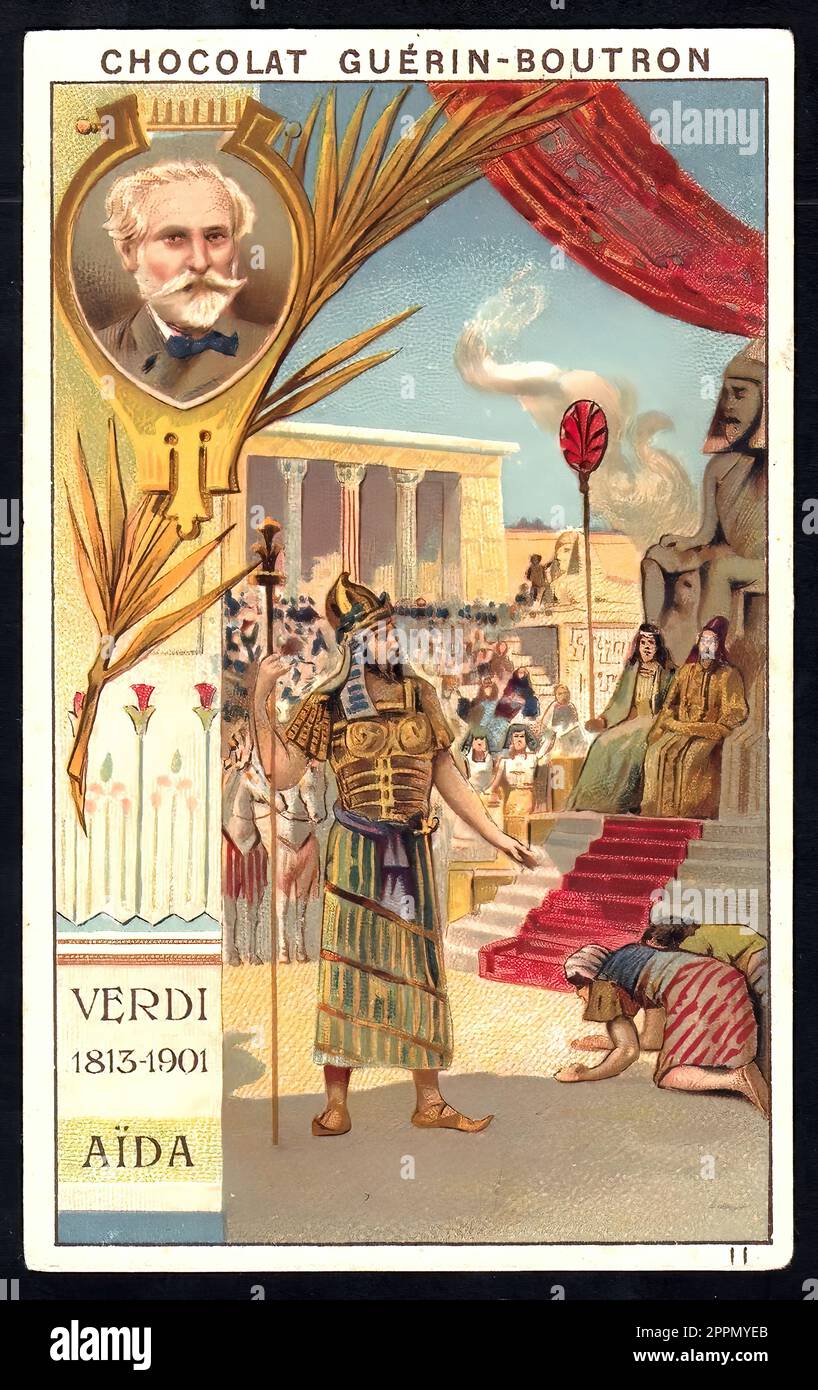 Verdi's Aida - Vintage French Tradecard - Belle Epoque Era Stock Photo ...