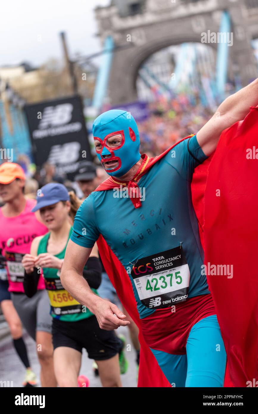 Ben Molyneux competing in the TCS London Marathon 2023 passing through ...