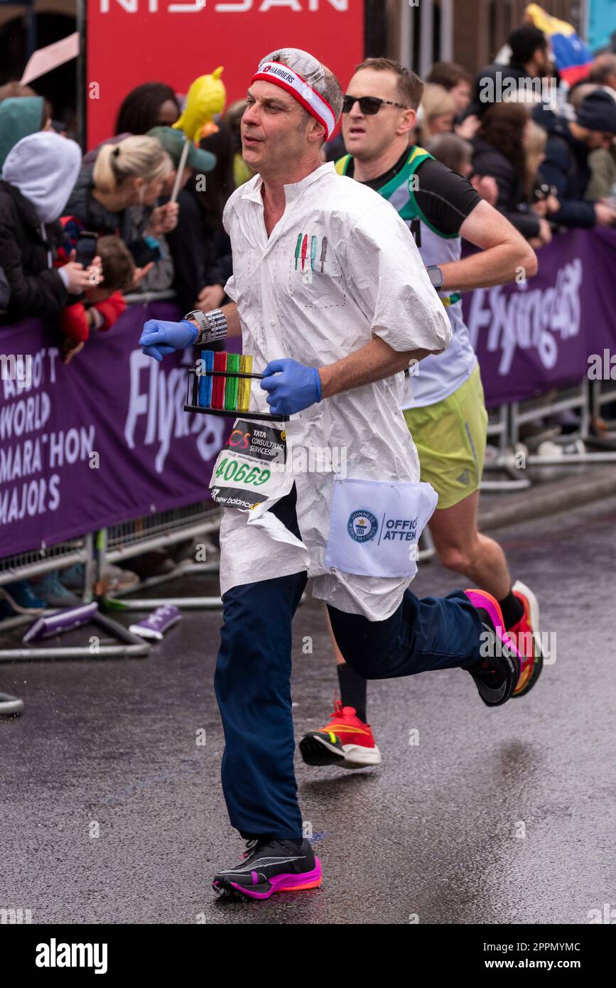 Ian Howard competing in the TCS London Marathon 2023 dressed as a ...