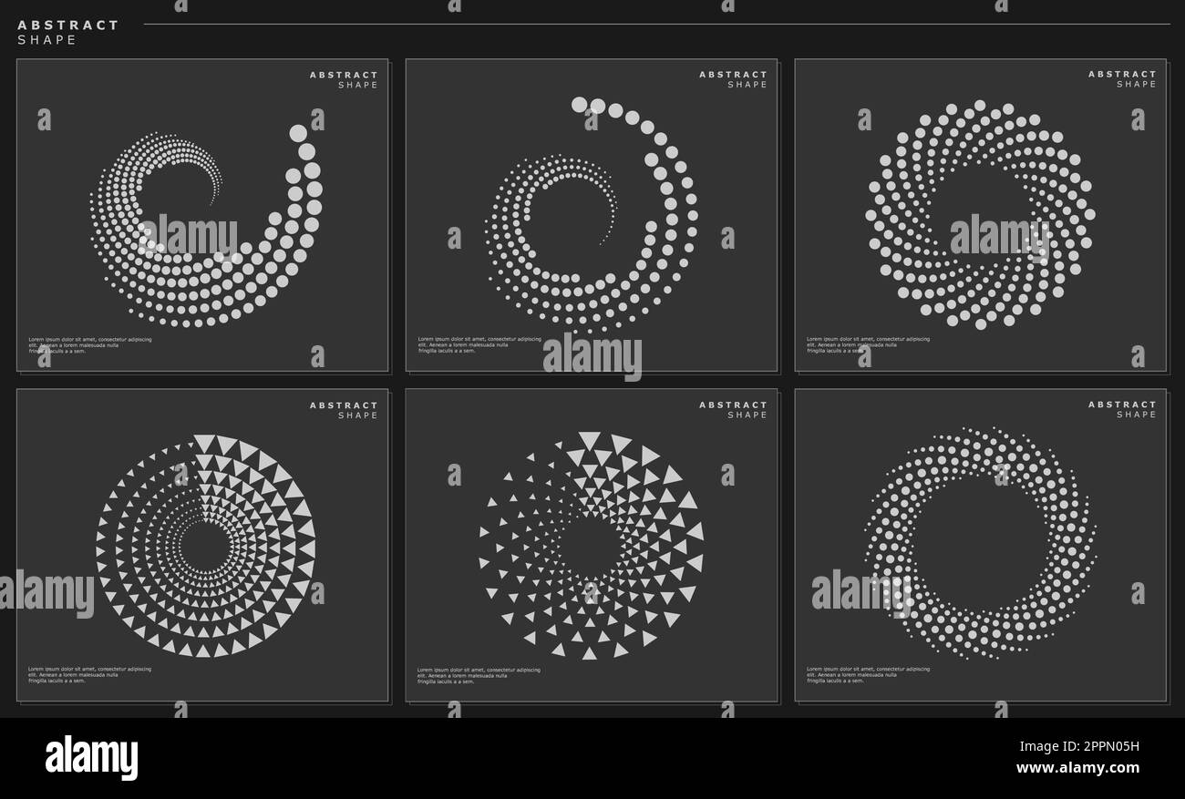 Modern technology pixel circle abstract logo vector set. Dynamic blend ...