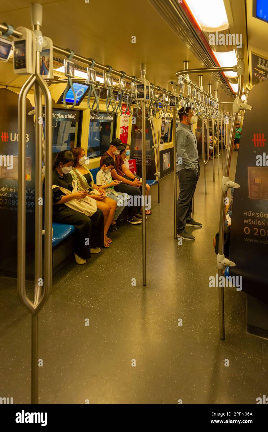 Onboard the Bangkok MRT Blue Line, Thailand Stock Photo - Alamy