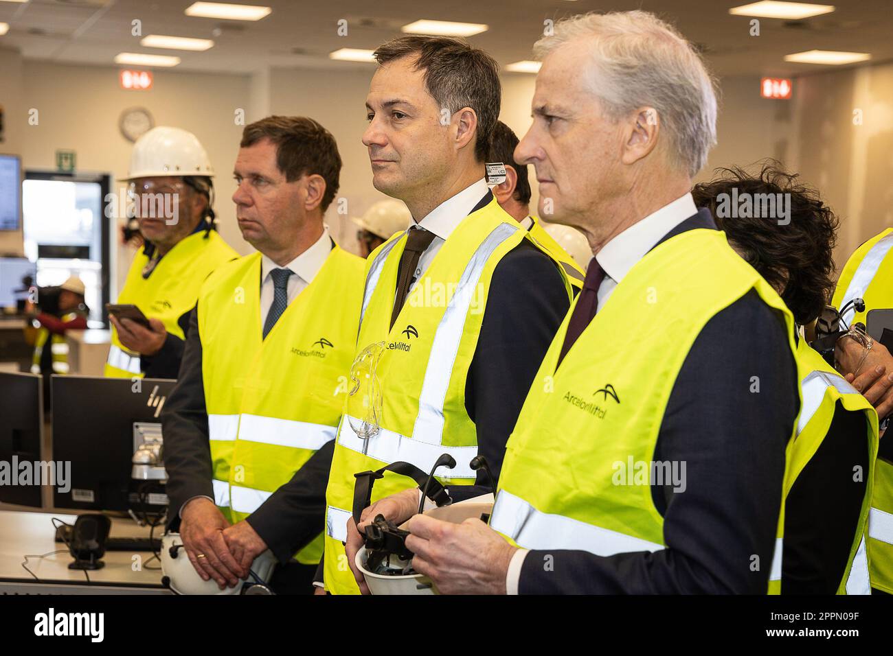 ArcelorMittal CEO Europe Geert Van Poelvoorde, Prime Minister Alexander ...